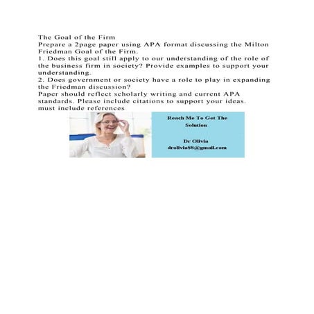 The Goal of the FirmPrepare a 2page paper using APA format discuss.docx