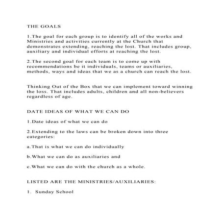 THE GOALS1.The goal for each group is to identify all of the wor.docx ...