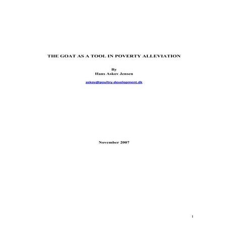 The goat as a tool in poverty alleviation | PDF