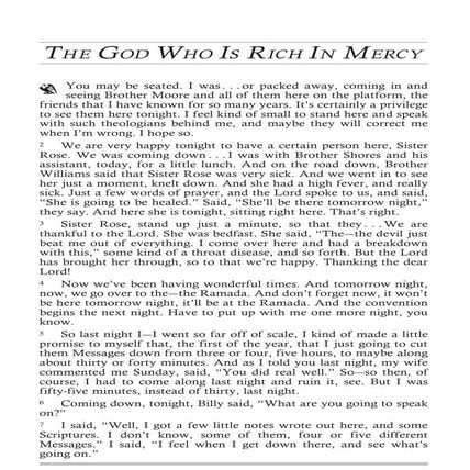 The God Who Is Rich In Mercy | PDF