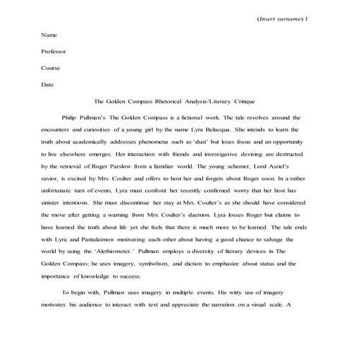 The golden compass rhetorical analysis (1) | DOCX | Christianity ...