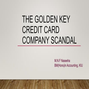 The golden key credit card company scandal | PPTX
