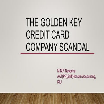 The golden key credit card company scandal | PPTX
