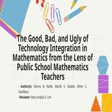 The Good, Bad, and Ugly of Technology Integration in Mathematics from ...