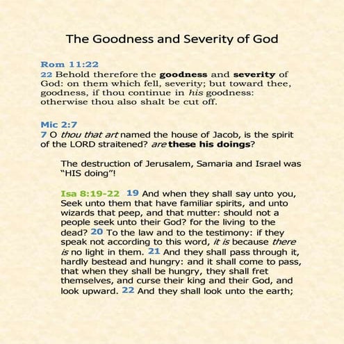 The Goodness and Severity of God | DOCX