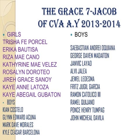 The grace 7 jacob | PPTX