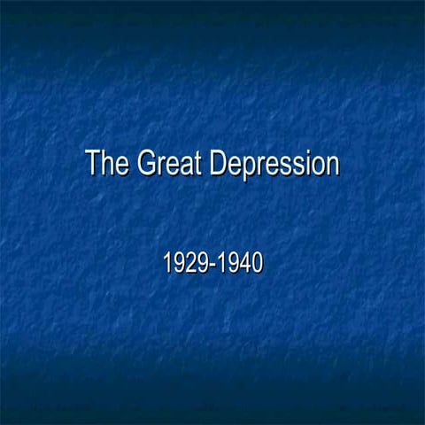 The Great Depression | PPT