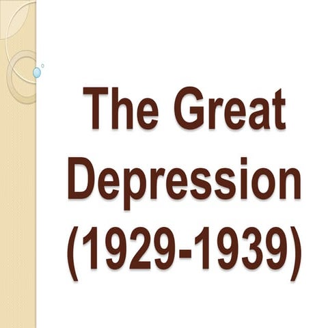 The great depression part 1 | PPTX