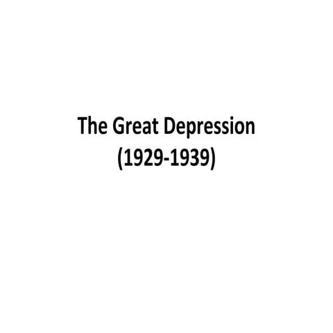 The great depression part 1 | PPTX