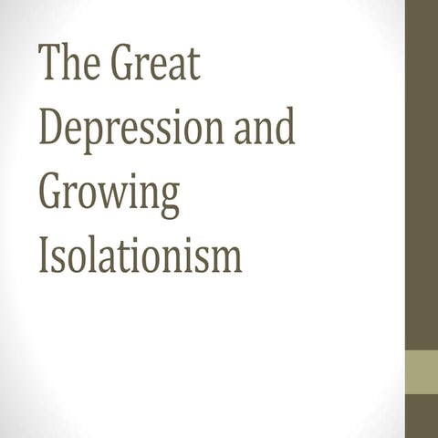 The great depression and growing isolationism | PPTX | Death, Injury ...