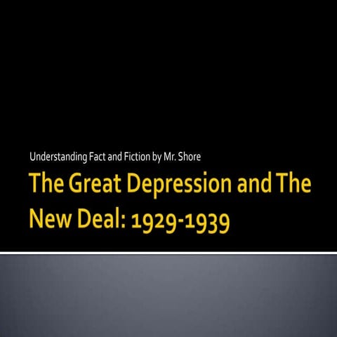 The Great Depression And The New Deal | PPTX