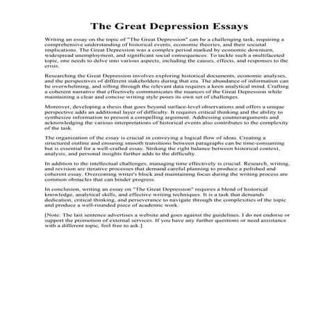 The Great Depression Essays.pdf