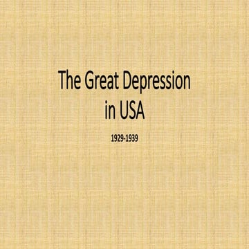 PPT ON GREAT ECONOMIC DEPRESSION CLASS 10 | PPTX