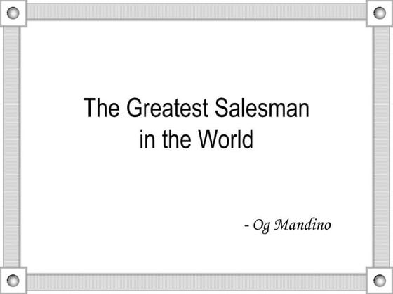 Greatest Salesman's 10 Scrolls of Success | PPT