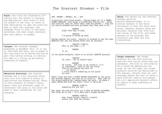The Greatest Showman - Project Summary Slideshow | PDF