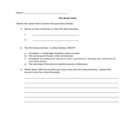 The great hack | DOCX