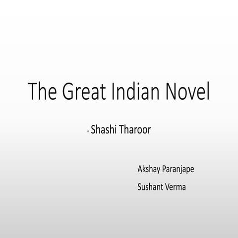 The Great Indian Novel | PPTX