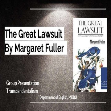 The Great Lawsuit By Margaret Fuller (Transcendentalism) | PPTX