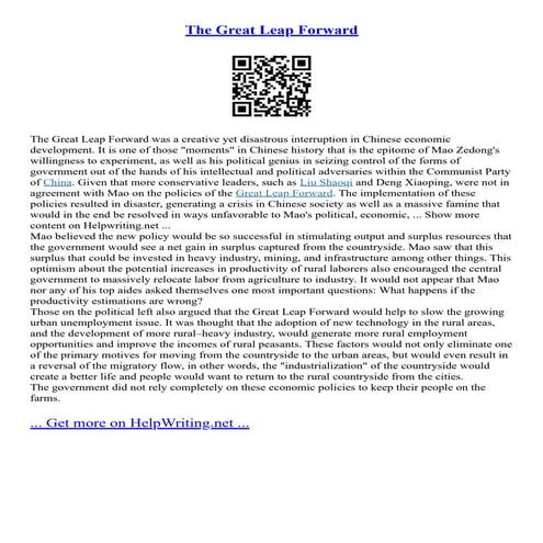 The Great Leap Forward | PDF