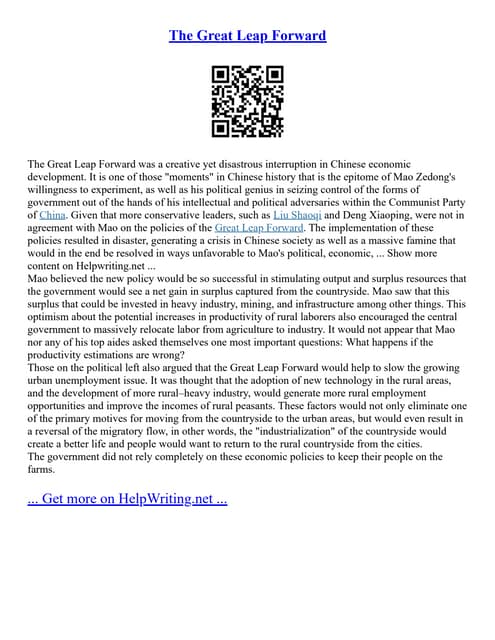 The Great Leap Forward Ppt