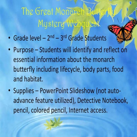 The great monarch butterfly mystery | PPTX