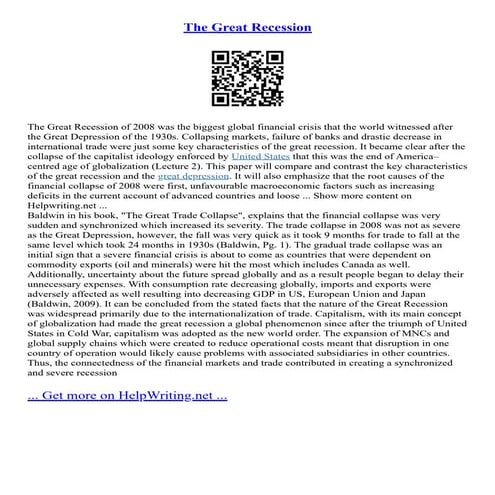 The Great Recession | PDF