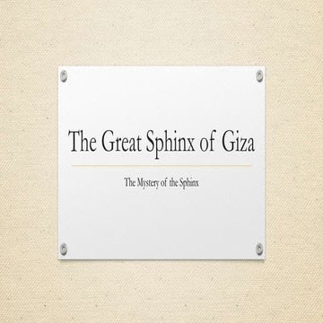 The great sphinx of giza | PPTX