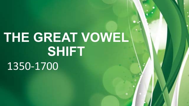 Great vowel shift | PPTX