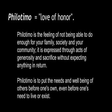 The Greek Concept of "Philitimo:" A Complex Constellation of Values ...