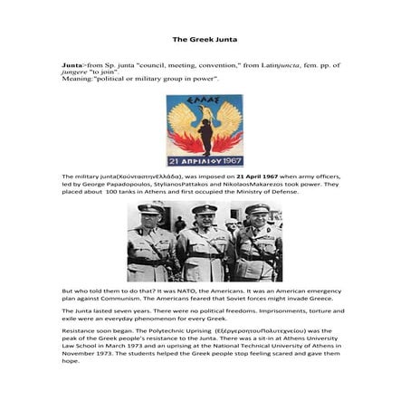 The greek junta | DOCX