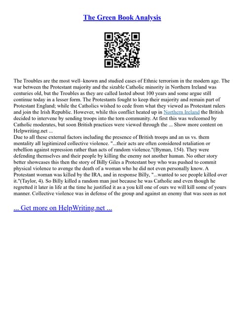 The Green Book Analysis | PPT