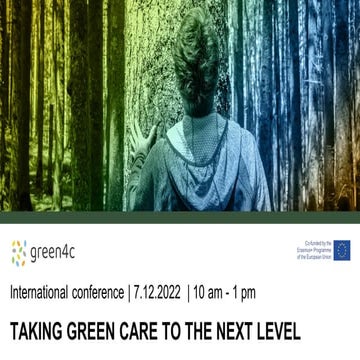 Taking Green Care to the next level_ Davide Pettenella | PDF