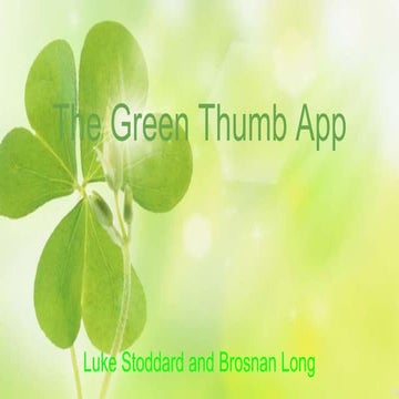 The Green Thumb App | PPT
