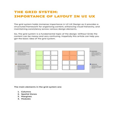 The Grid System: Importance of grid system in UI UX Design | PDF