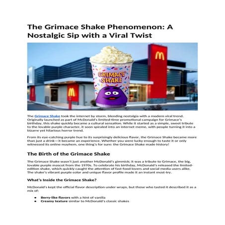 The Grimace Shake Phenomenon A Nostalgic Sip with a Viral Twist.docx