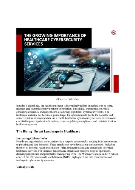 Cybersecurity Risk Assessments for Healthcare Facilities | PDF