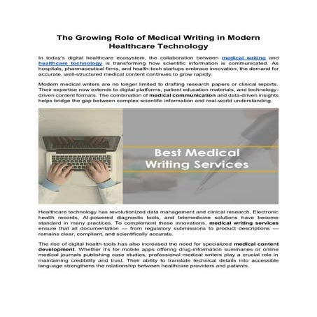 The Growing Role of Medical Writing in Modern Healthcare Technology.pdf
