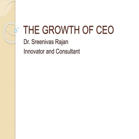 The GROWTH OF Chief Executive Officer | PPTX