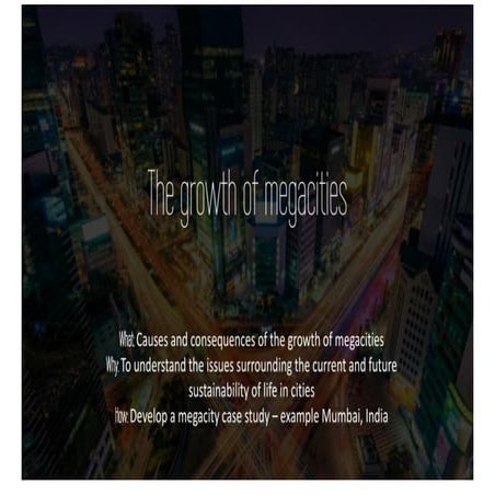 The Growth Of Megacities | PDF