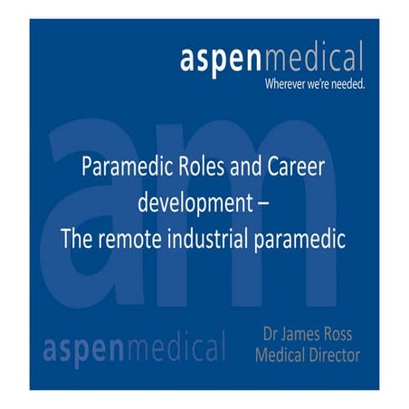 The growth of paramedic roles and the urgent need for national ...