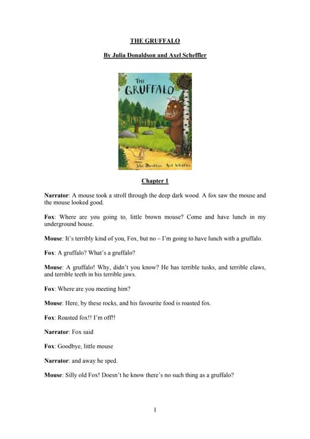 The Gruffalo Full Story For Kids in Elementary School | PDF