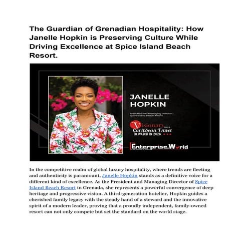 The Guardian of Grenadian Hospitality_ How Janelle Hopkin is Preserving ...