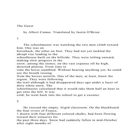 The Guest by Albert Camus. Translated by Justin OB.docx