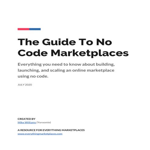 The Guide To No Code Marketplaces | PDF