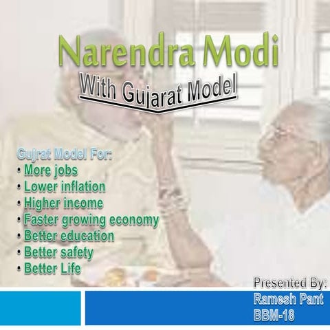 The gujarat model with Narendra Modi | PPTX