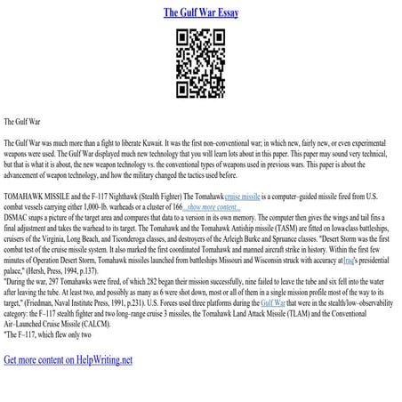 The Gulf War Essay | PDF