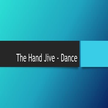 Born To Hand Jive rehearsal | DOCX