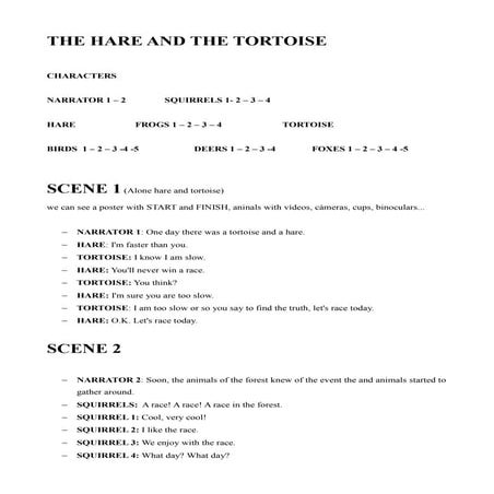 Tortoise and the Hare Script | PDF