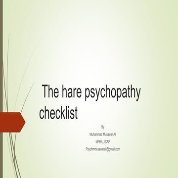 The hare psychopathy checklist | PPTX
