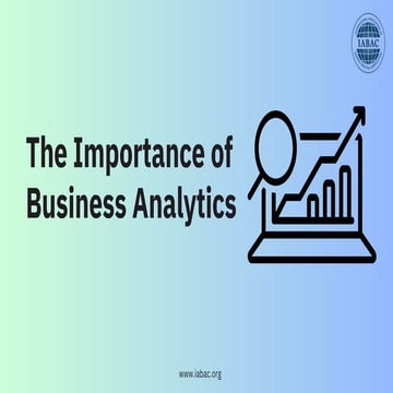 The Importance of Business Analytics | IABAC | PDF